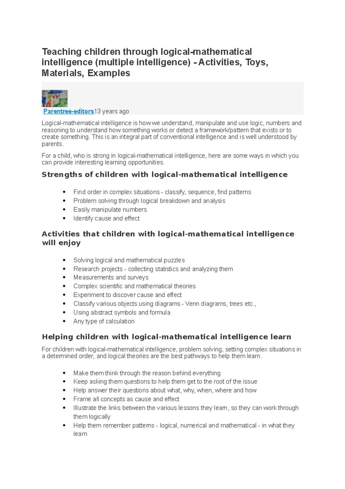 Teaching children through logical - Teaching children through logical ...