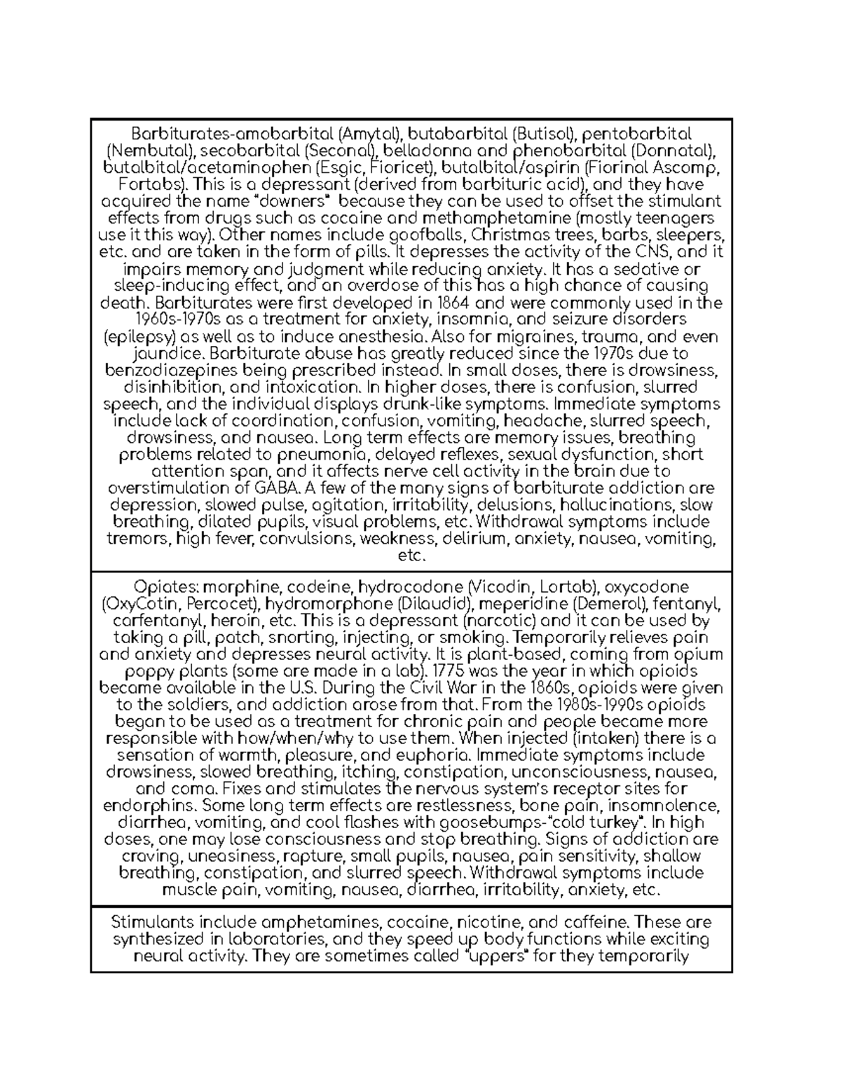 Info for Drugs and Consciousness project - Barbiturates-amobarbital ...