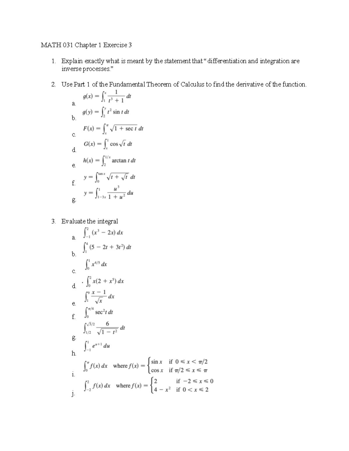 MATH 031 Chapter 1 Exercise 3 - MATH 031 Chapter 1 Exercise 3 Explain ...