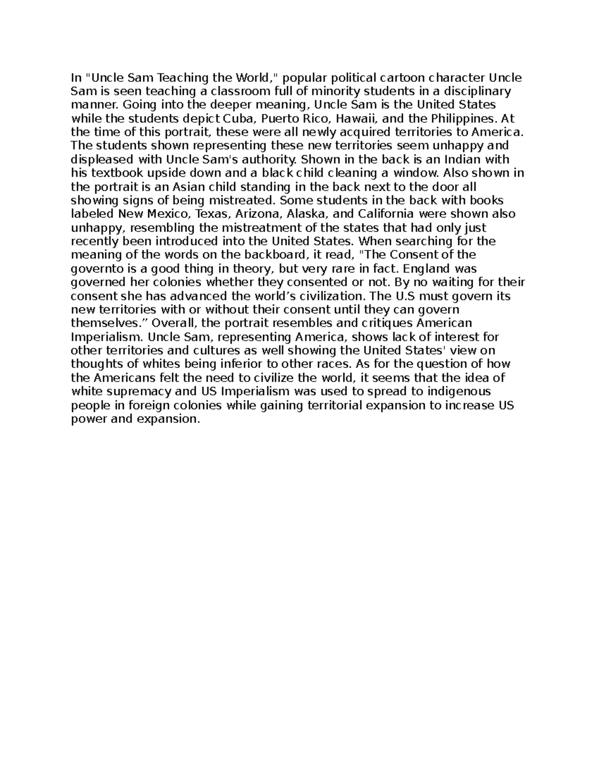 Uncle Sam Teaching the World - In "Uncle Sam Teaching the World ...