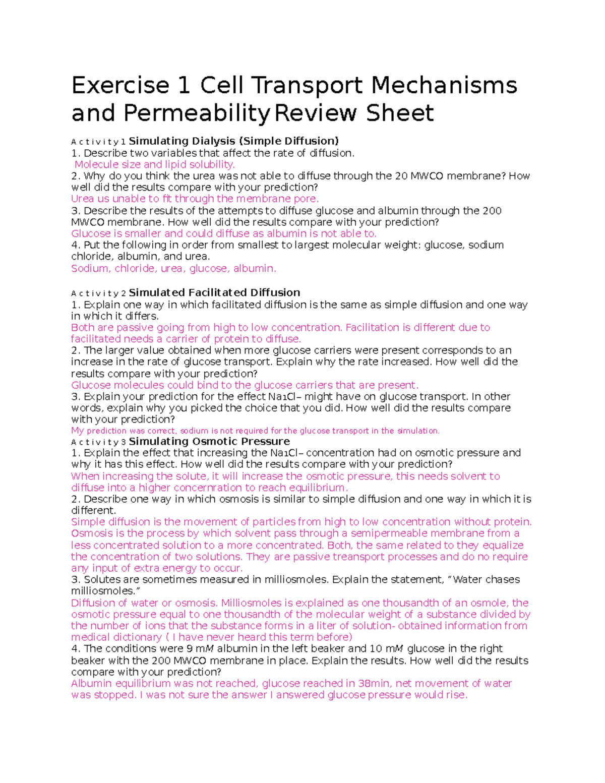 Physio Ex 1-cell transport review sheets-cell transport review sheets ...