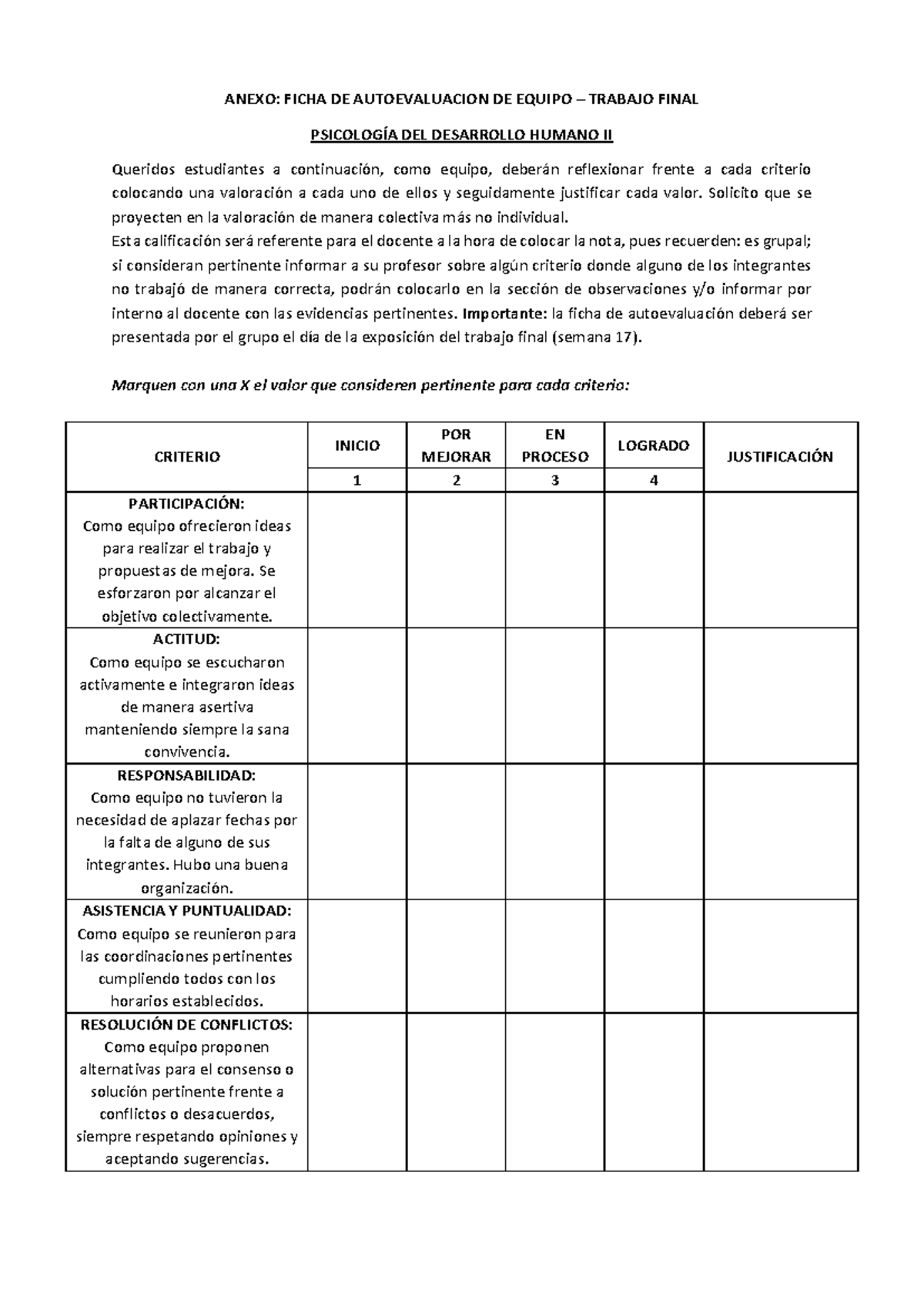 Anexo Autoeva (1) - qqqwe - ANEXO: FICHA DE AUTOEVALUACION DE EQUIPO ...