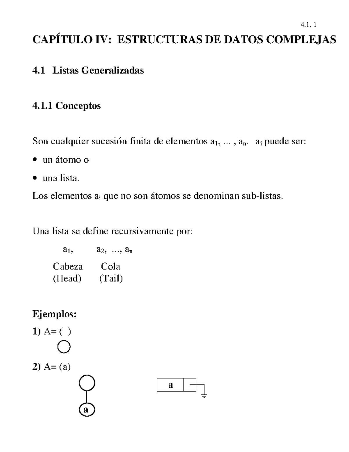 Listas Generalizadas 4 1 - 1 Conceptos Son cualquier sucesión finita de ...