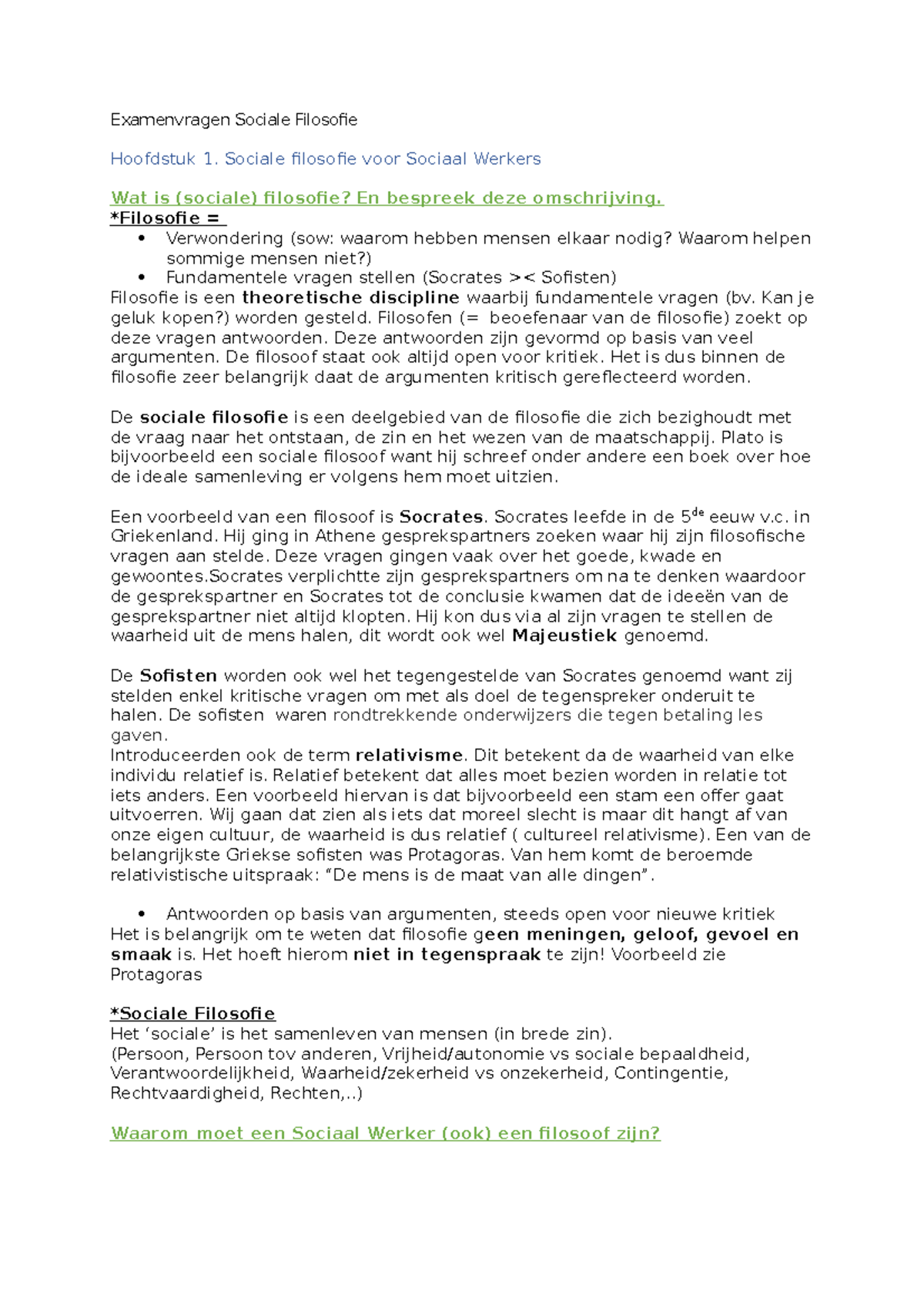 Examenvragen Sociale Filosofie - Examenvragen Sociale Filosofie ...