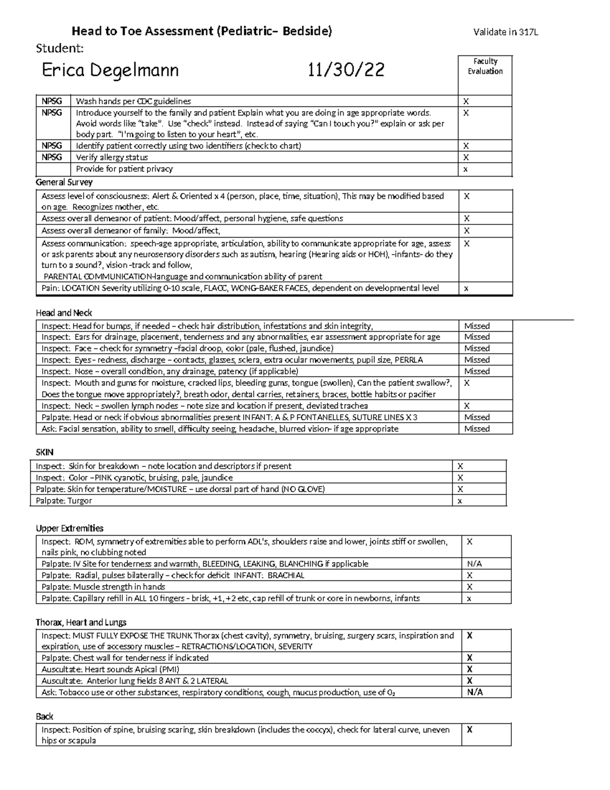 N317L Head to Toe Assessment - Head to Toe Assessment (Pediatric ...