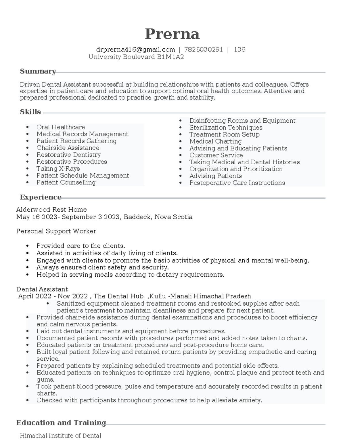 Prerna- Resume Health Care - Prerna drprerna416@gmail | 7825030291 ...