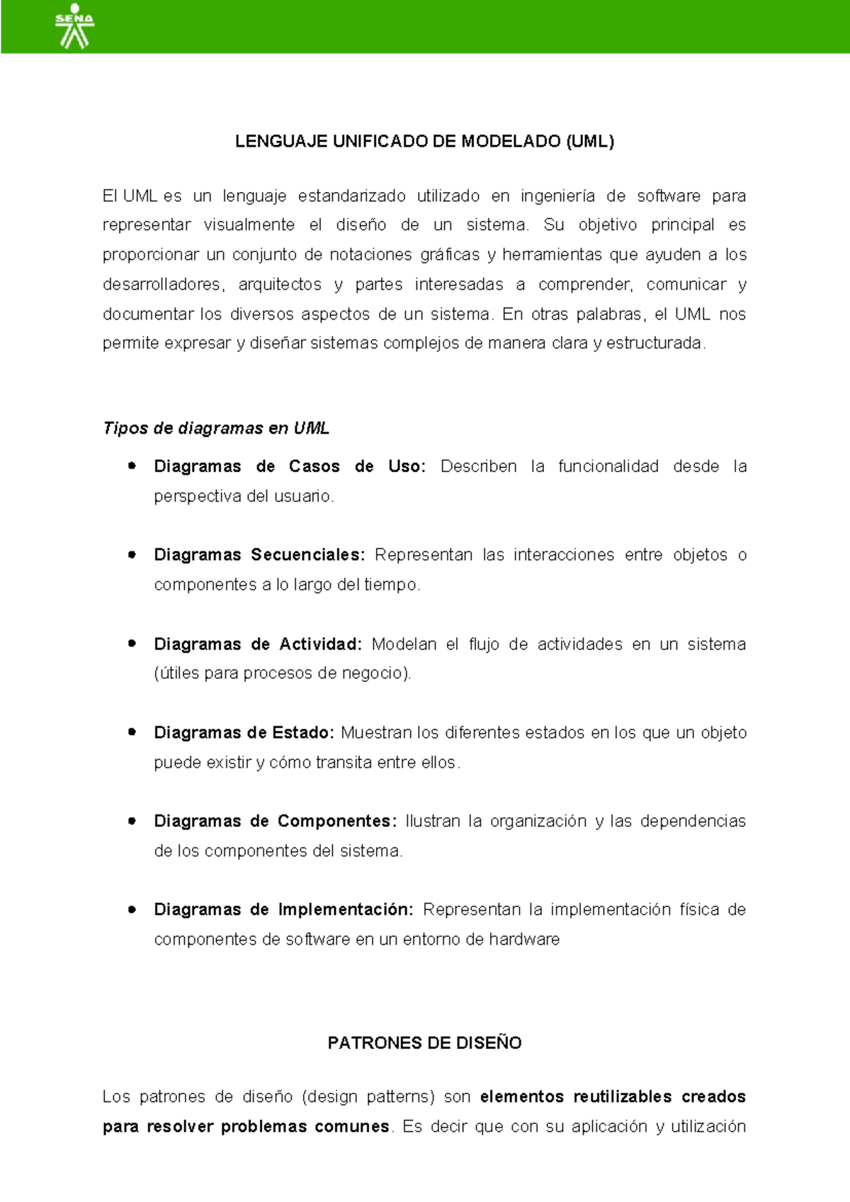 Bases conceptuales UML y Patrones de diseño - LENGUAJE UNIFICADO DE ...