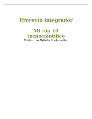 Modulo 5 semana 4 proyecto integrador - Proyecto integrador. Mis ...