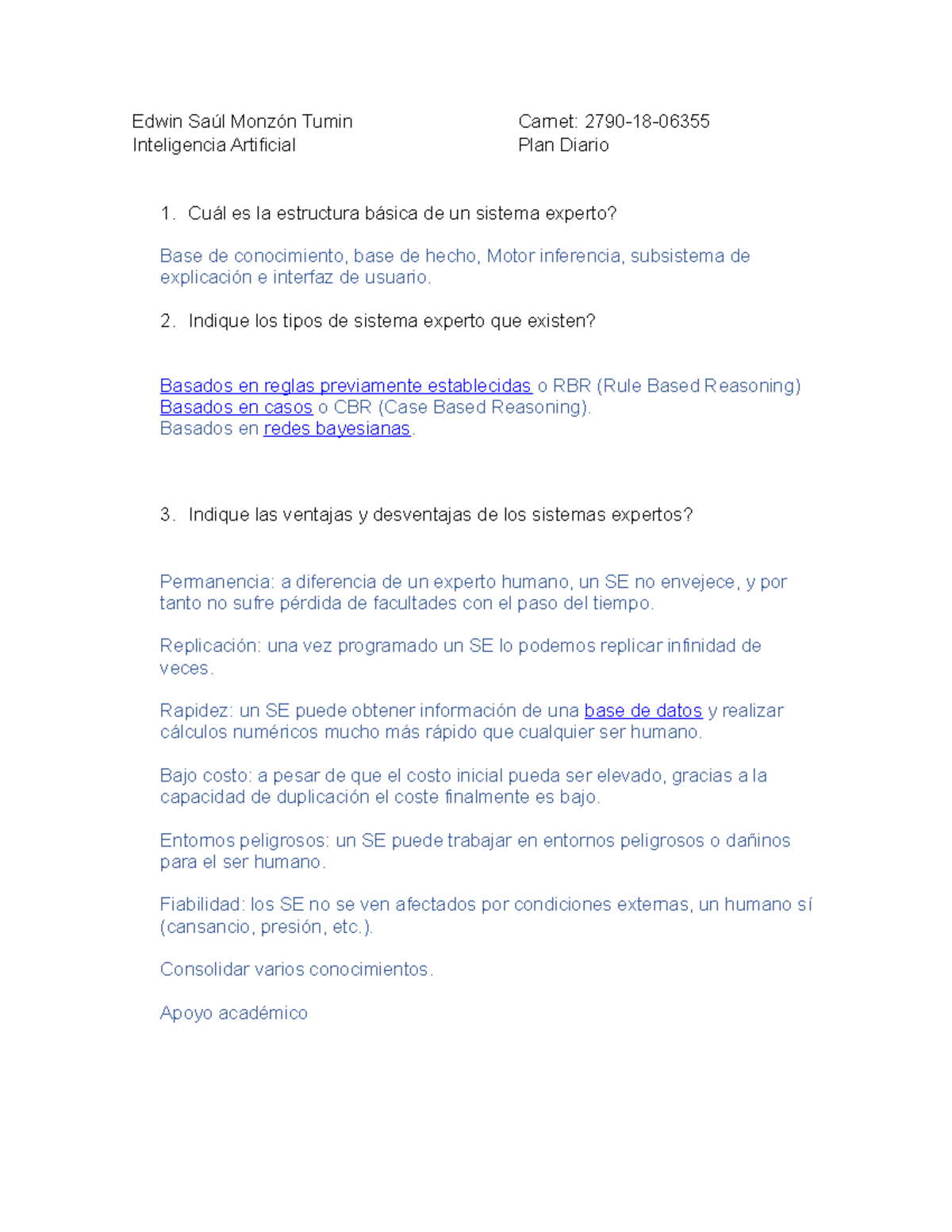 Tarea de investigacion sistemas expertos - Edwin Saúl Monzón Tumin ...