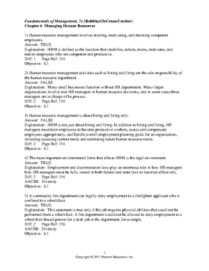 Chapter 16 Test Bank - 1 Management, 14e (Robbins/Coulter) Chapter 16 ...
