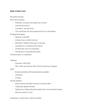 Archaeology Notes - Week 3 Notes The Upper Paleolithic Step 3: Analysis ...