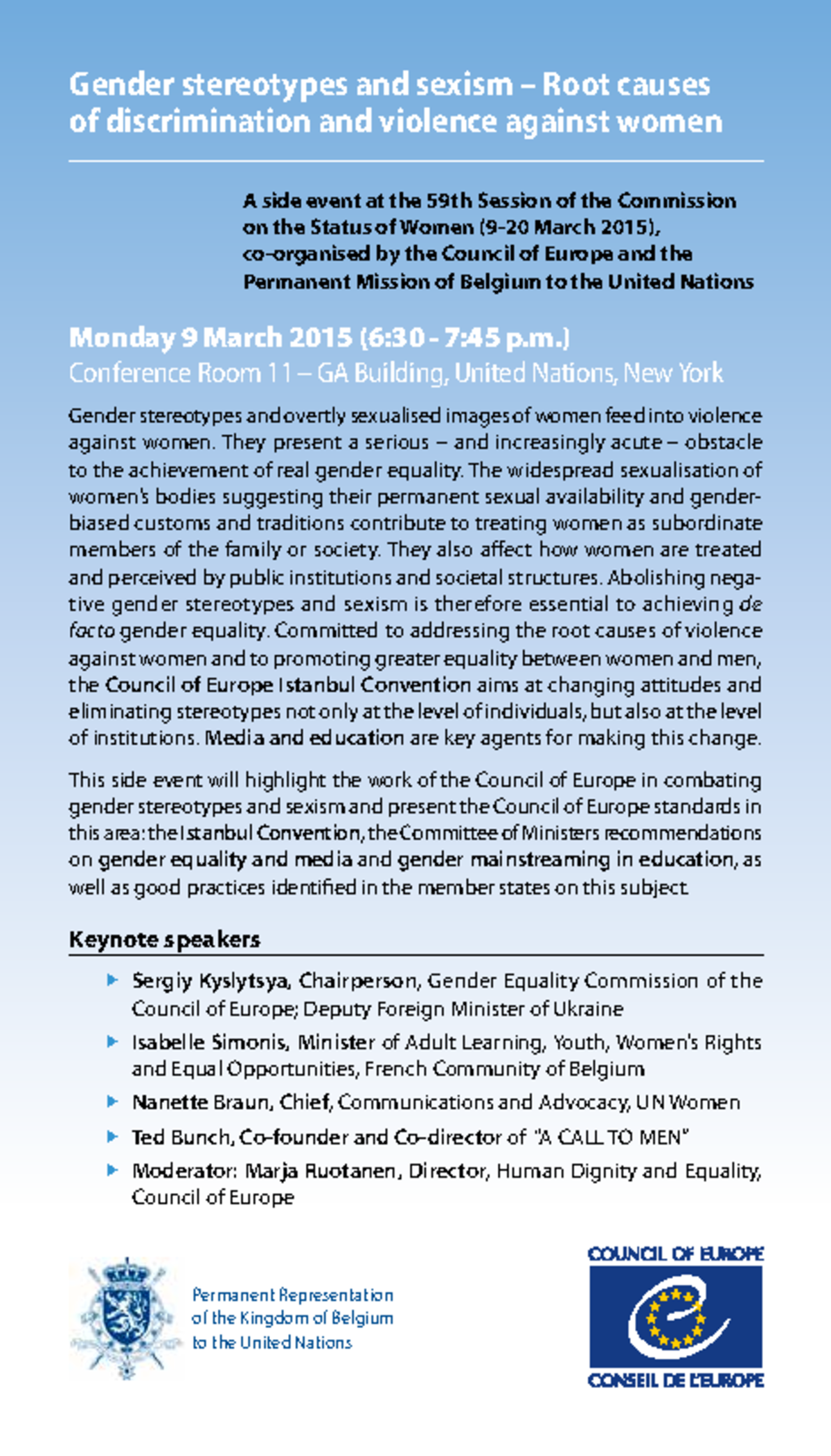 English Flyer - Gender stereotypes and sexism – Root causes of ...