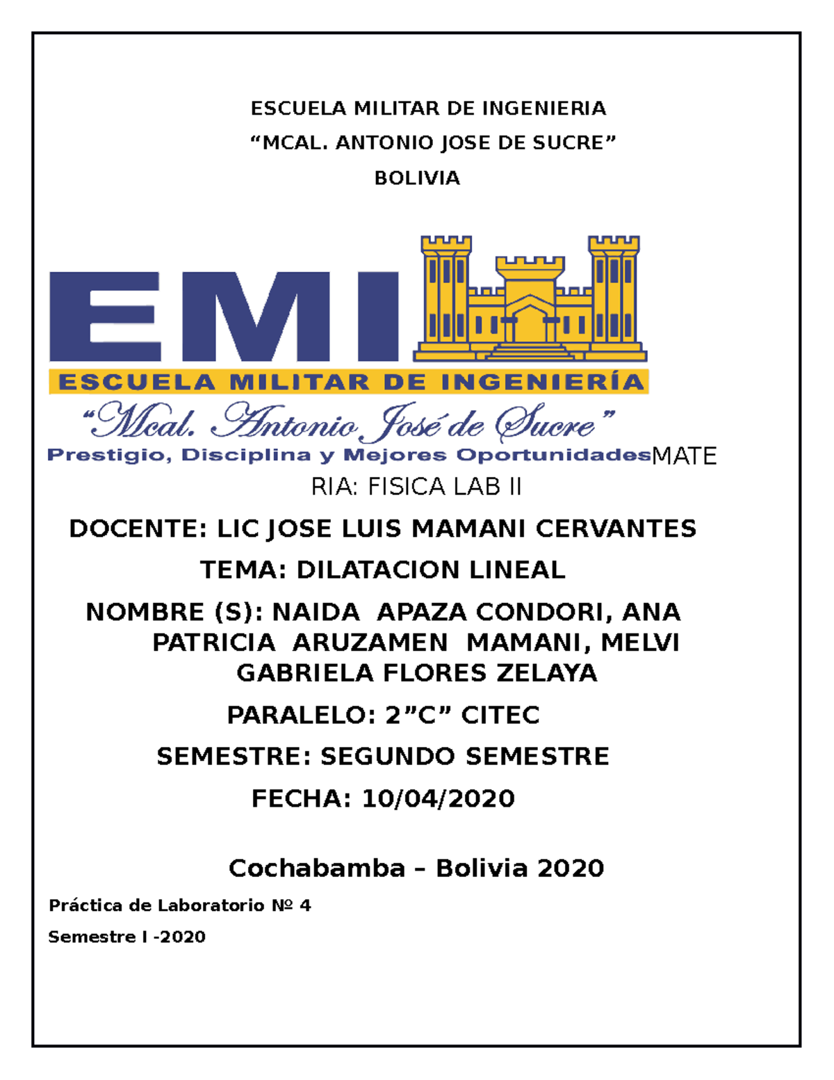 Dilatacion Lineal-1 - Nota: 9 - Warning: TT: more functions defined than expected ...