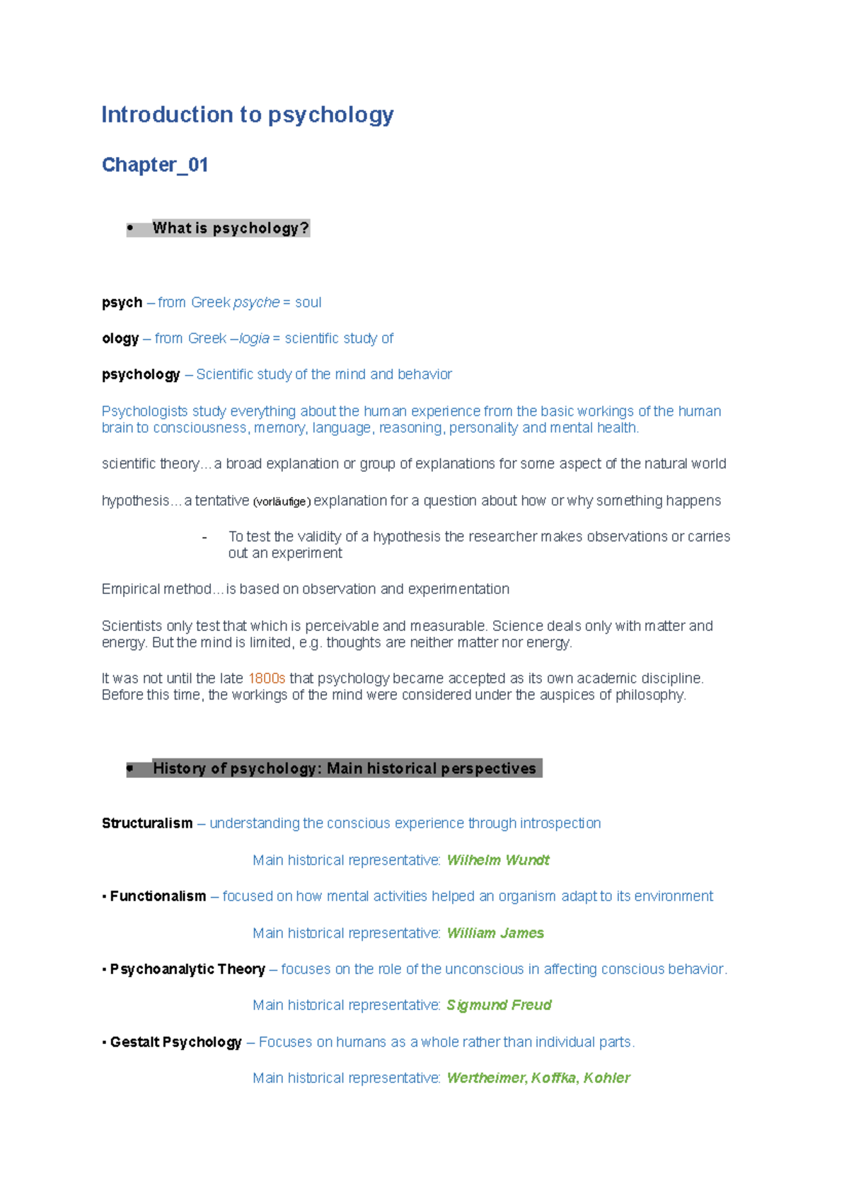 Chapter 01 - PowerPoint - Introduction to psychology Chapter_ What is ...