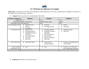 ACC 330 Module Two Income Assignment Template Josh - ACC 330 Module Two ...