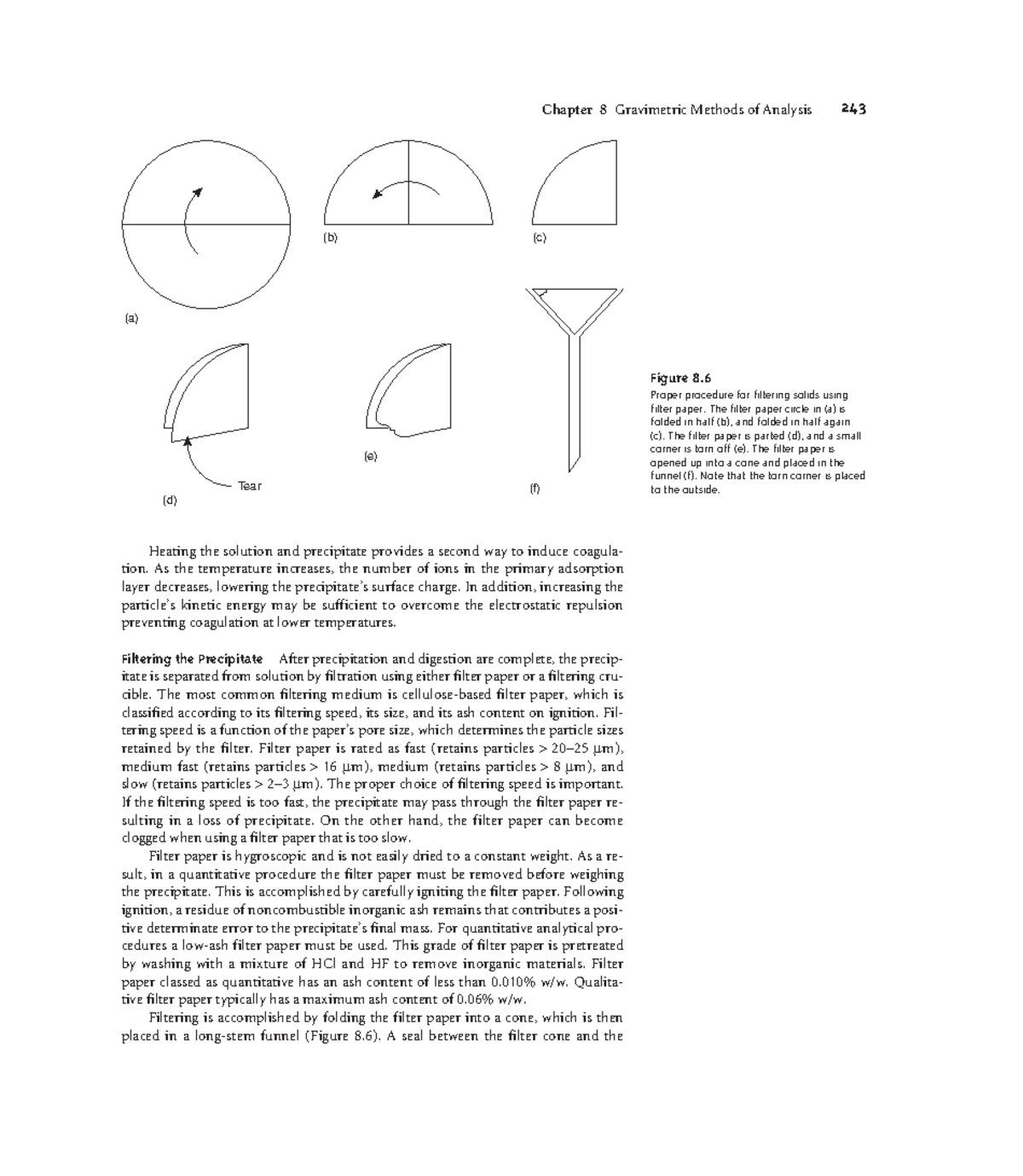 Modern Analytical Chemistry-87 - Chapter 8 Gravimetric Methods of Analysis 243 Figure 8. Proper ...