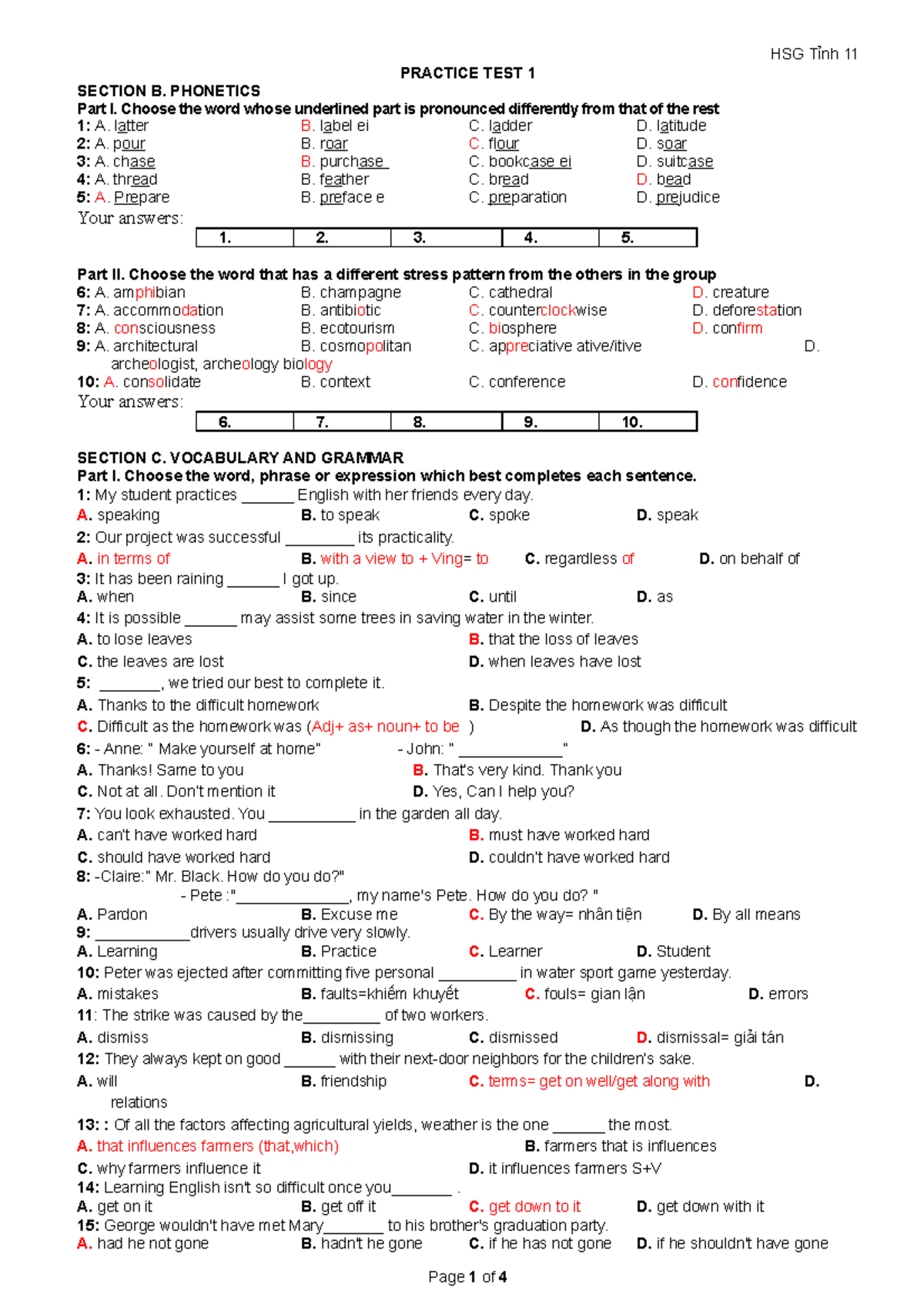 Practice test 1 - File về các bài pratice test Tiếng Anh dành cho học ...