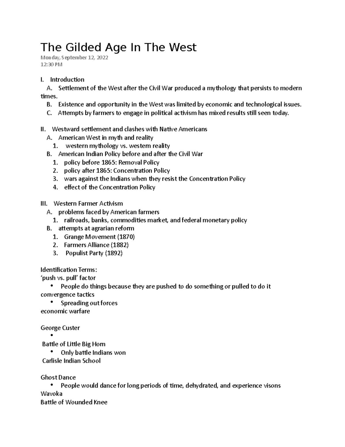 The Gilded Age In The West - The Gilded Age In The West Monday ...