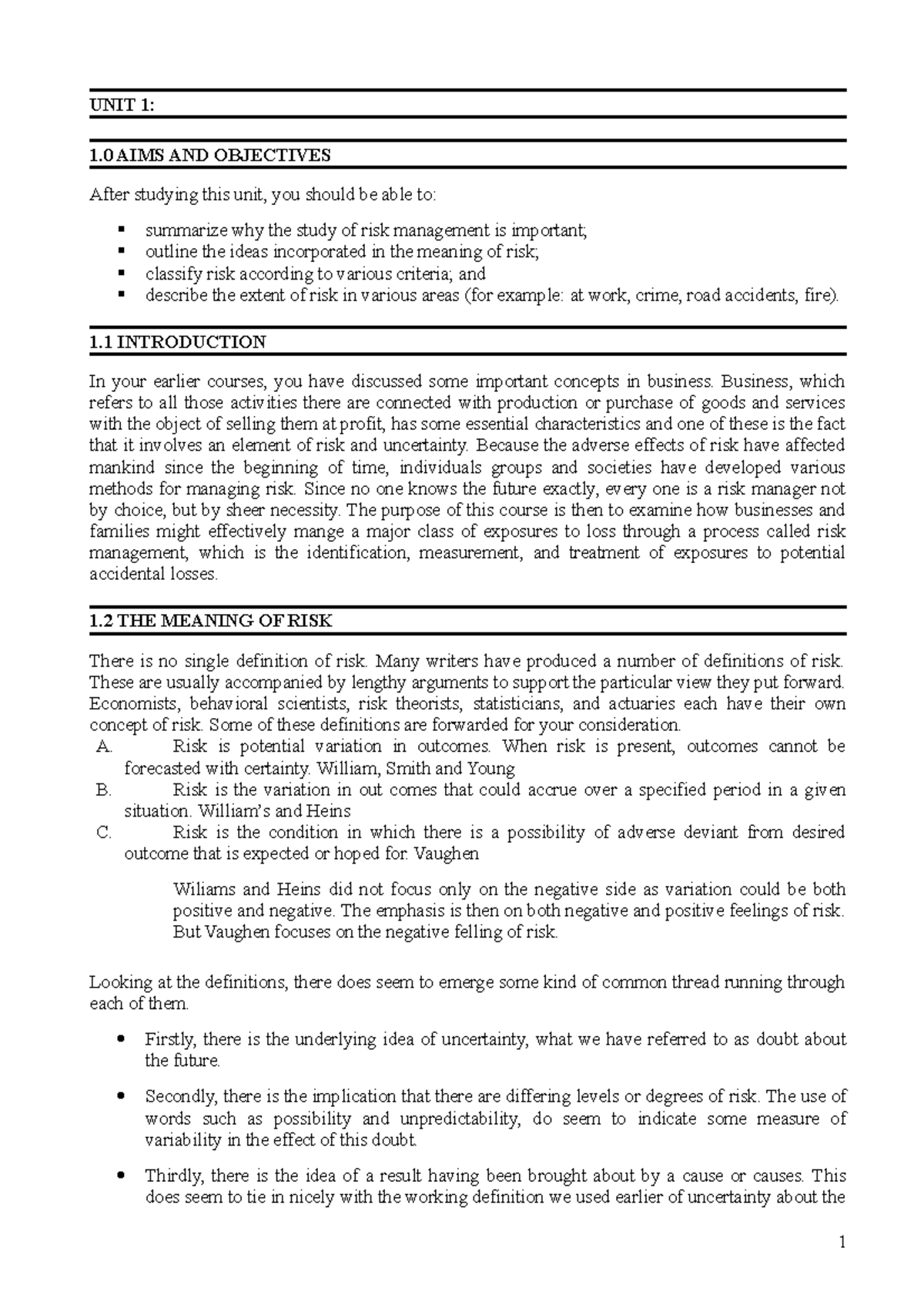 Chapter 1 - reading material - UNIT 1: 1 AIMS AND OBJECTIVES After ...