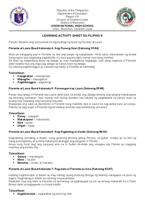 Halimbawa ng Lesson Exempar - Asignatura Filipino 9 Pamagat: Paggamit ...