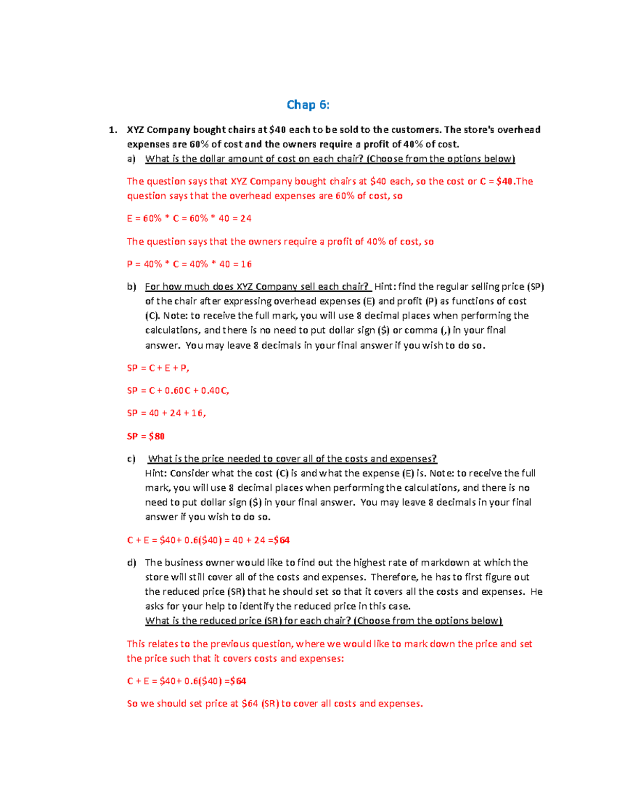 Chap 6 - Chapter 6 practice assignment with question and answer - Chap 6: XYZ Company bought ...