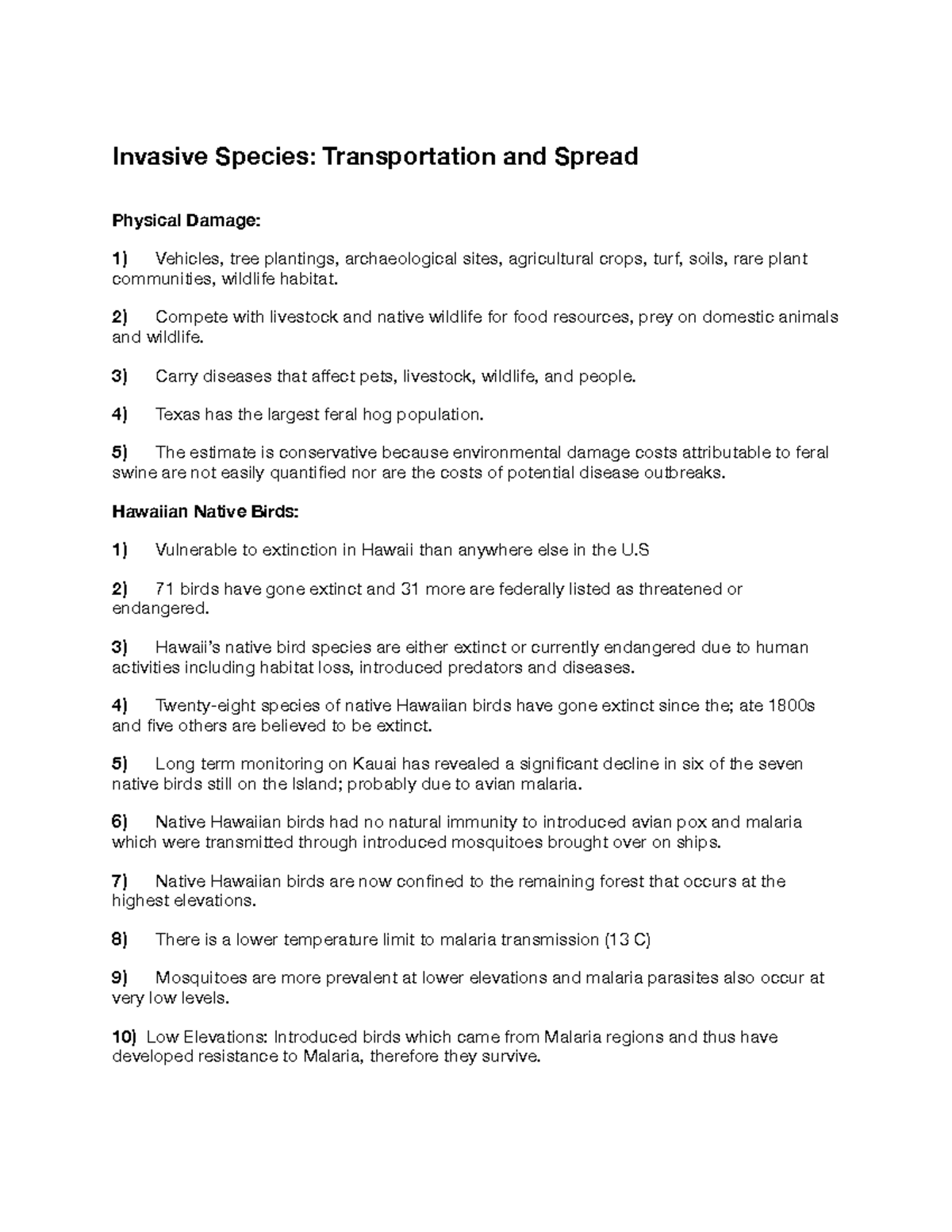 Invasive Species II - Ecology and the environment lecture notes ...