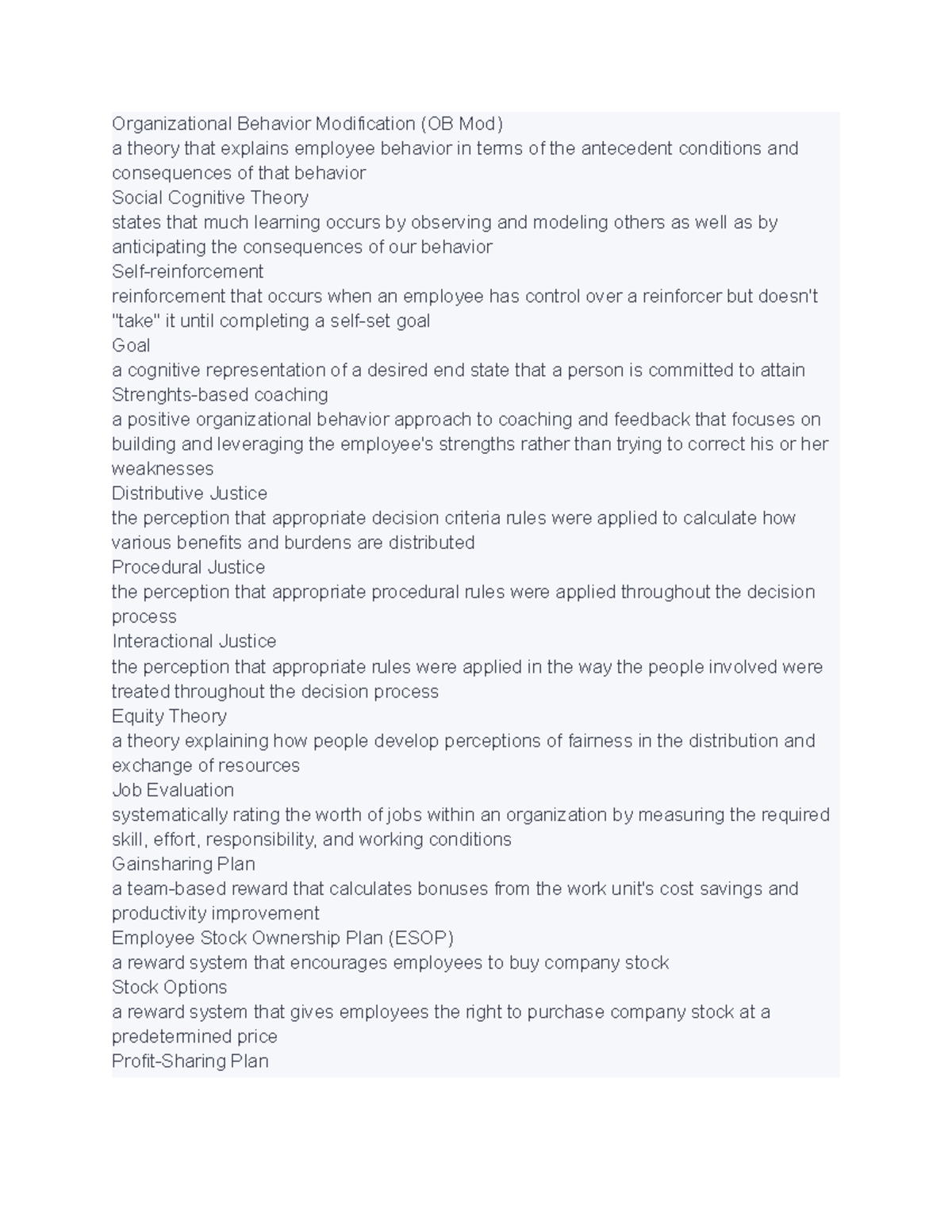 Busi 405 (71) - lecture notes - Organizational Behavior Modification ...