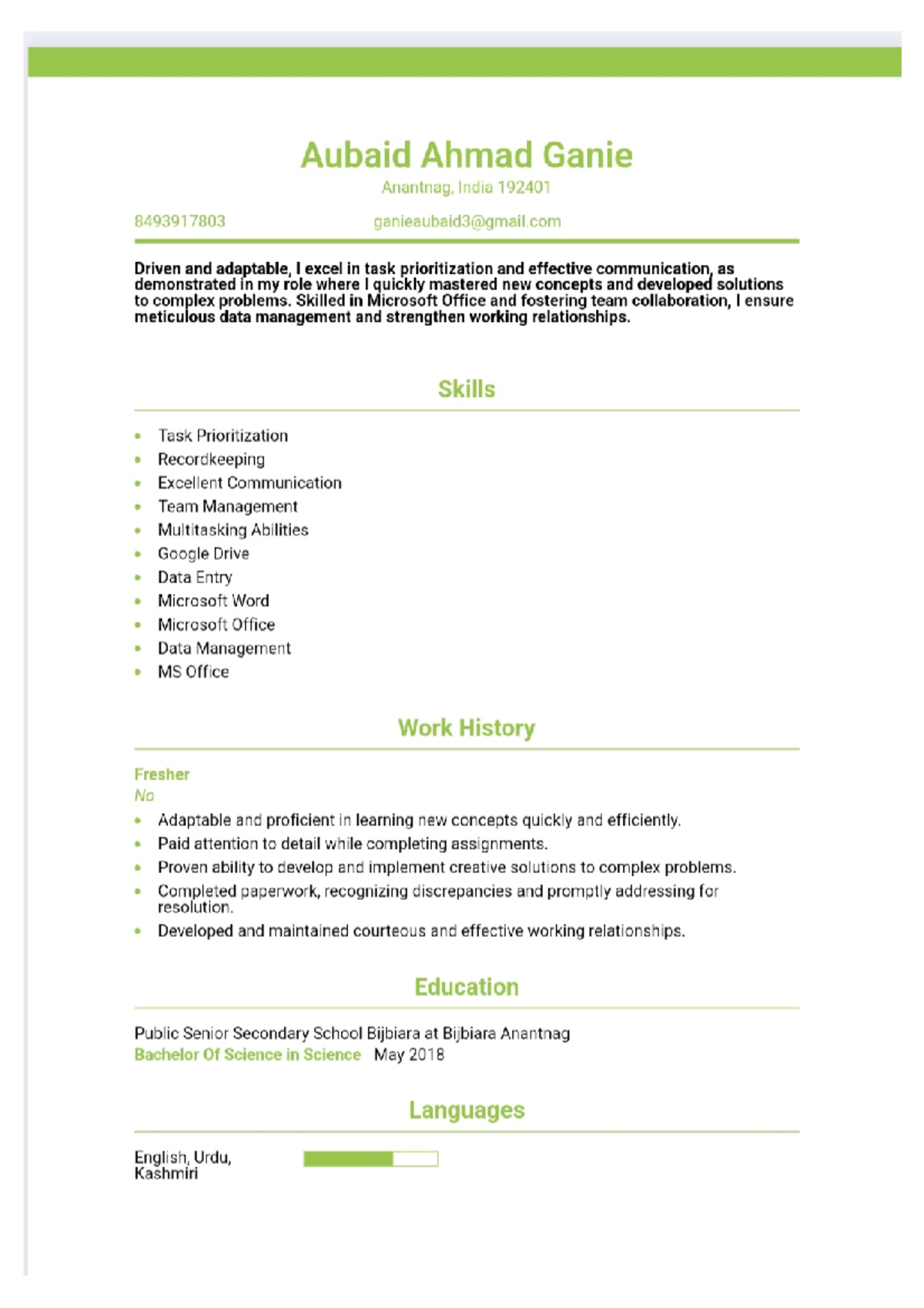 IMG 20240829 092025 - Hdhje - Aubaid Ahmad Ganie Anantnag, India 192401 ...