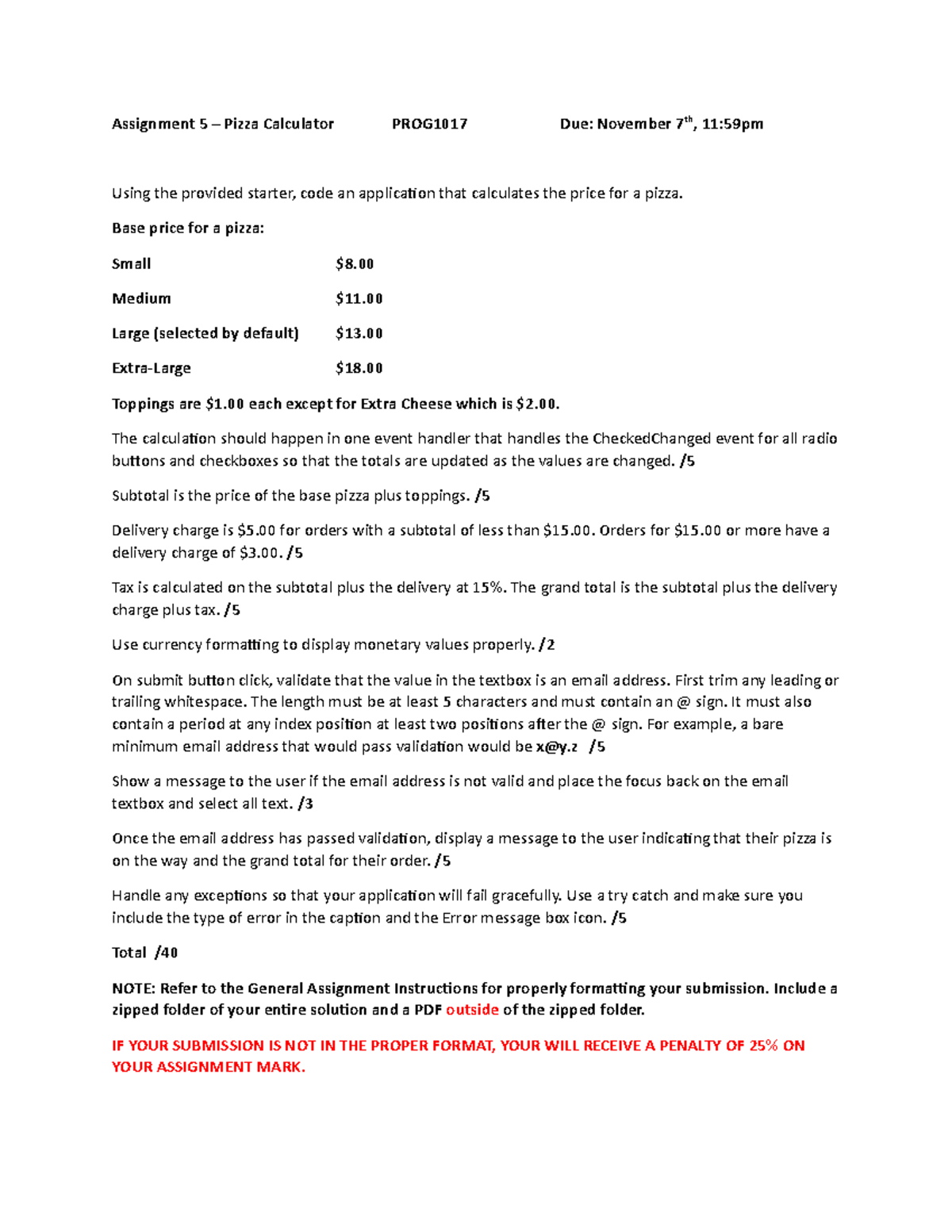 Assignment 5Pizza Calc.docx - Visual Studio C+sample text code ...