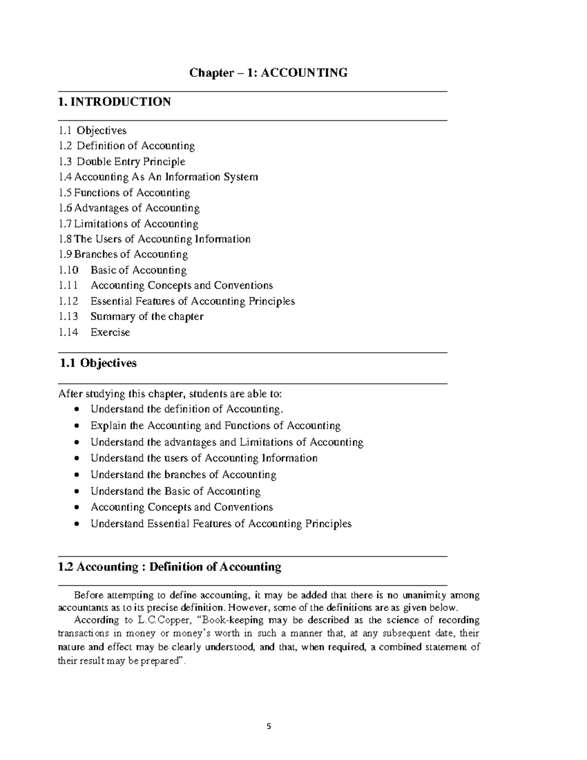 Accounting - Chapter – 1: ACCOUNTING - Studocu