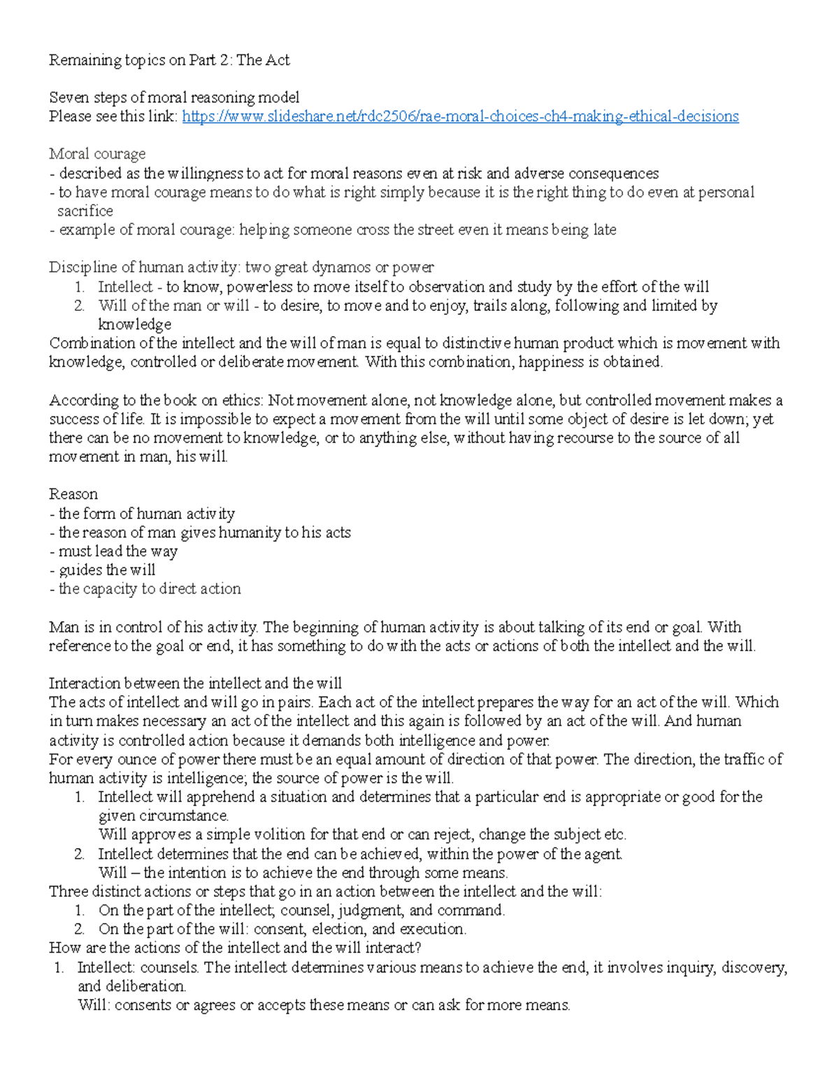Handout on the remaining topics on Part 2 - Remaining topics on Part 2 ...