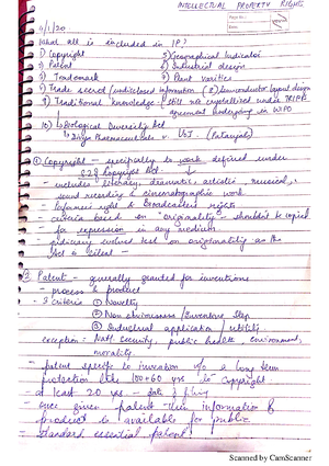 IPR I - KLE LAW ACADEMY BELAGAVI (Constituent Colleges: KLE Society’s ...