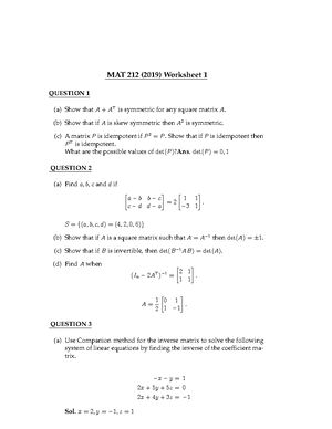 [Solved] how to calculate ratio - Linear Algebra (Mat 212) - Studocu