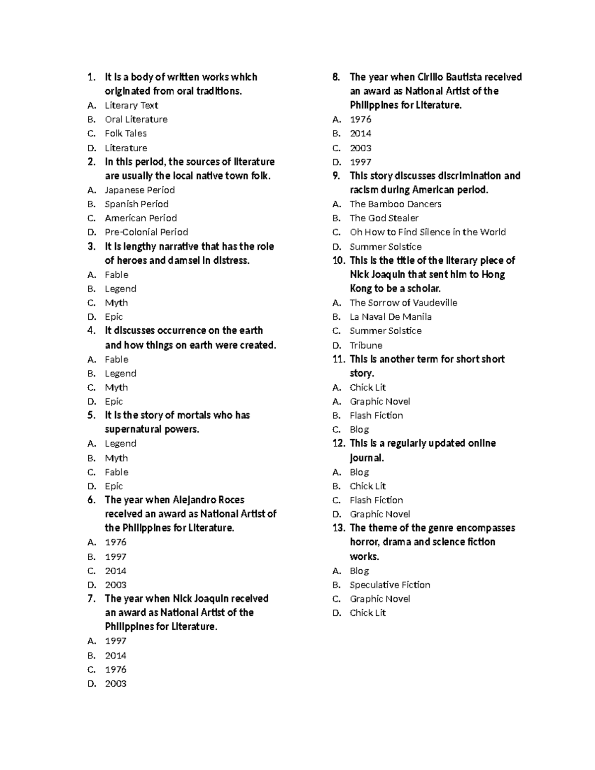 Activity 1 - for general academic strand - It is a body of written ...