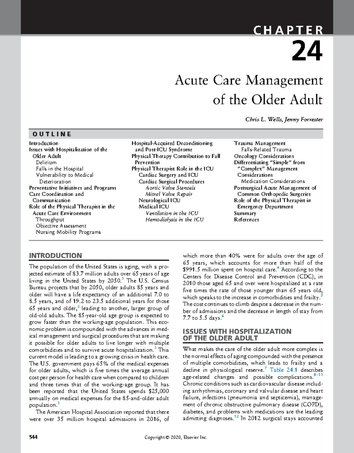 Wells 2020 - FISIOTERAPIA - C H A P T E R 24 Acute Care Management of ...