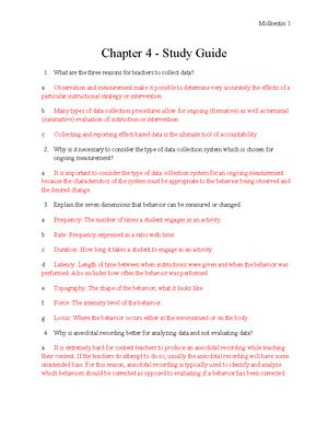 Chapter 12 Study Guide - Molkentin 1 SPED 306/506 - Study Guide - Chapter 12 Give two reasons ...