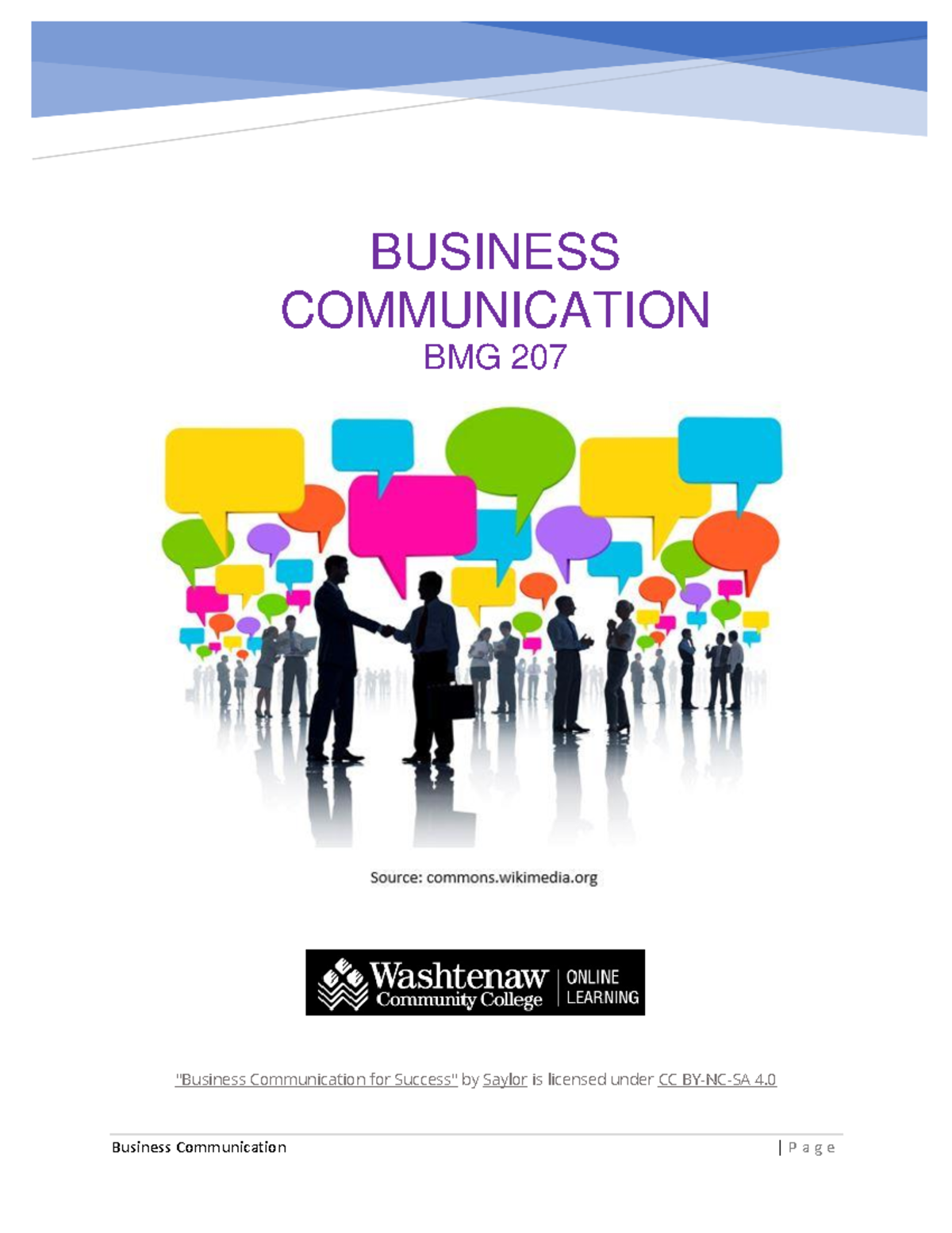 BMG 207 Ebook - BOOK - Business Communication | P a g e "Business ...
