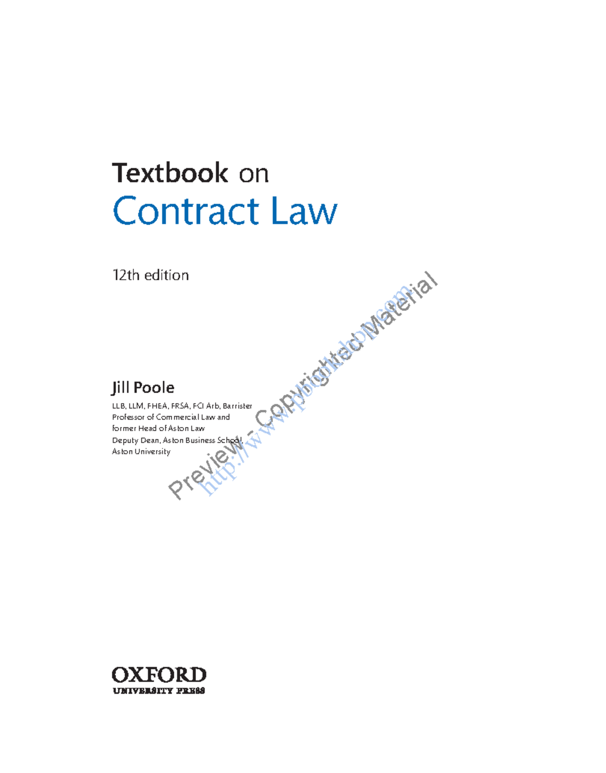 Contract I notes - Textbook on Contract Law ####### 12th edition ...