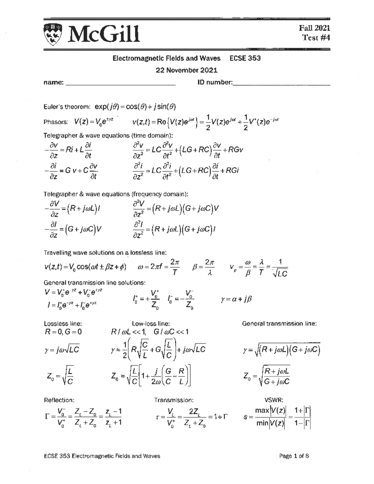 Test 4 solutions - lecture botes - Ecse 323 - Studocu