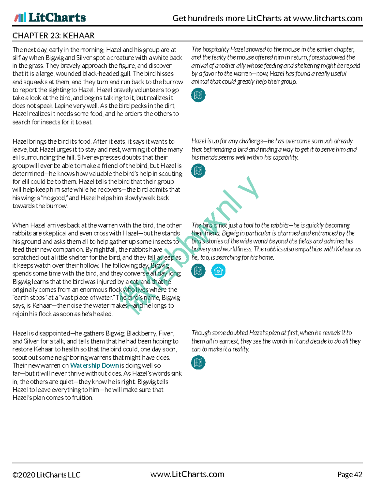 Watership-Down-Lit Chart 42 - CHAPTER 23: KEHAAR The next day, early in ...