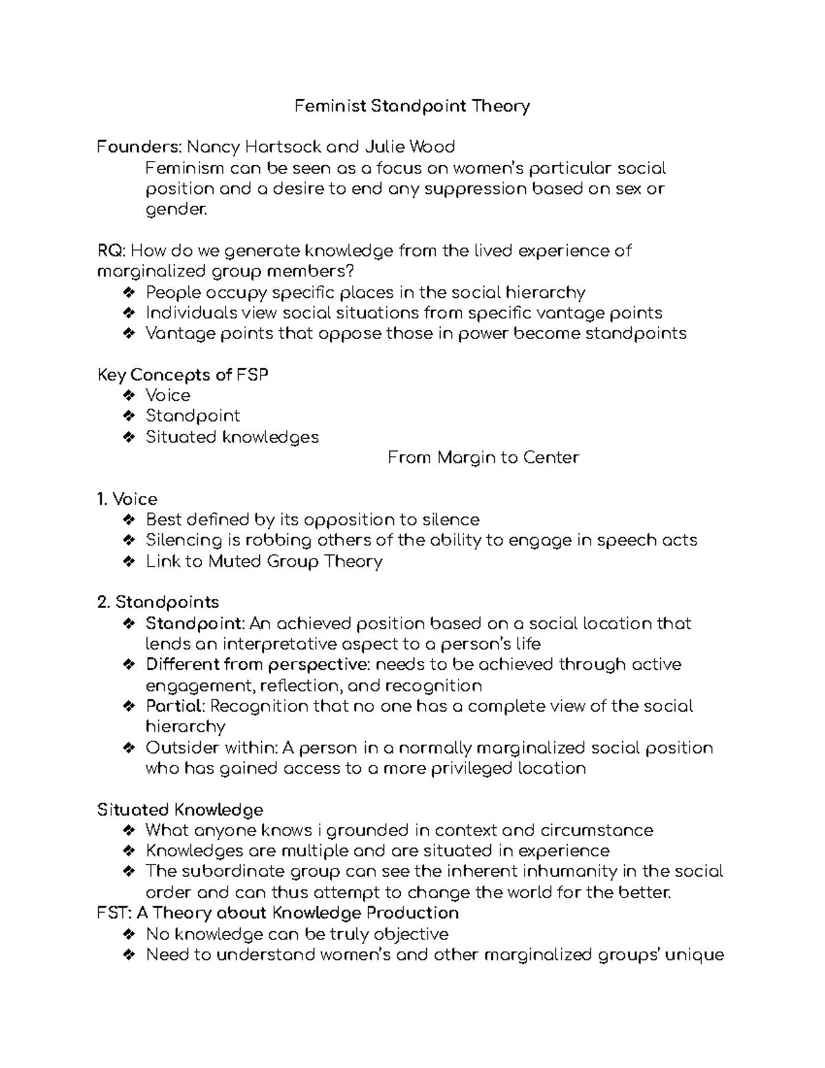 Feminist Standpoint Theory - Feminist Standpoint Theory Founders ...
