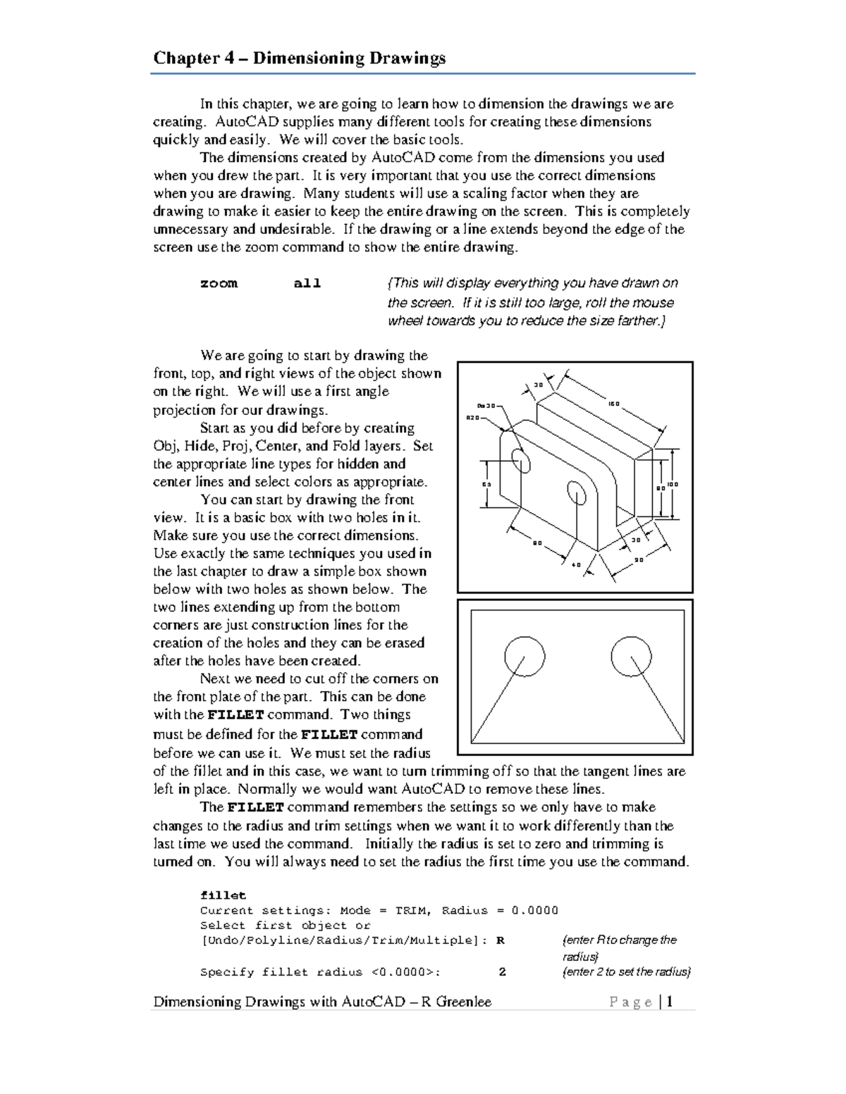 Autocad 4 - Notes on Dimensioning drawings - Chapter 4 – Dimensioning ...