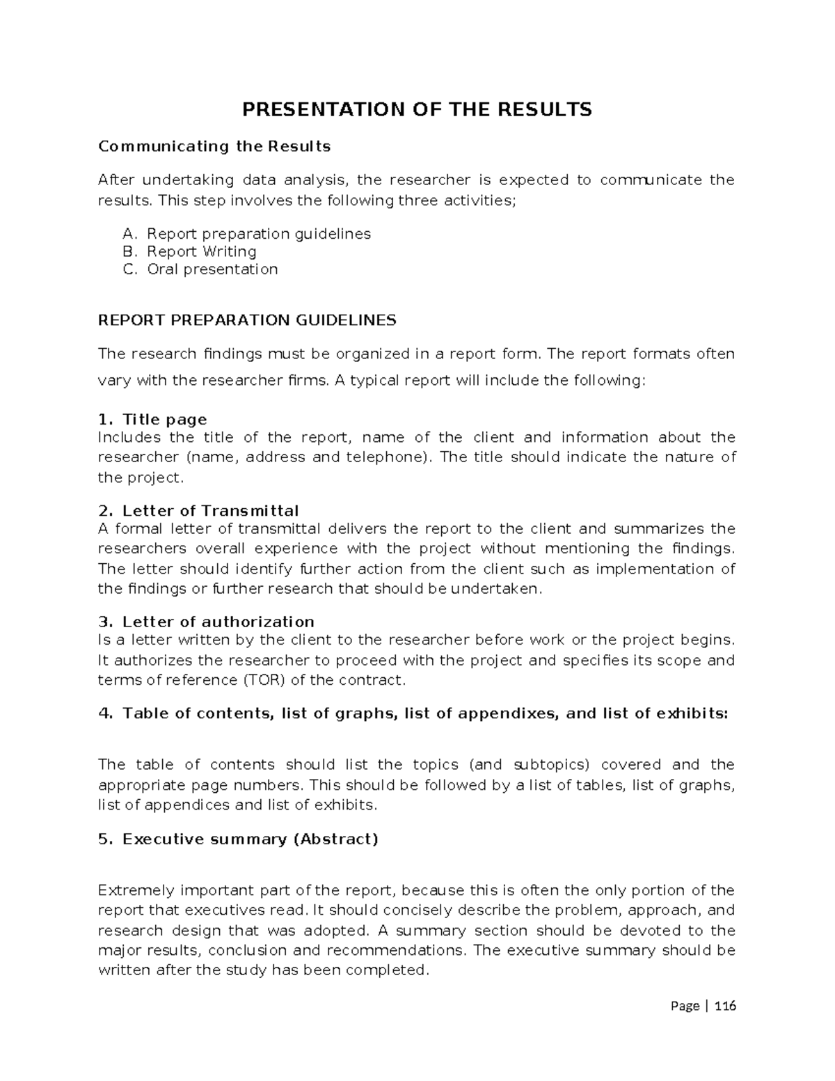 Presentation OF THE Results-3 - PRESENTATION OF THE RESULTS Communicating the Results After ...