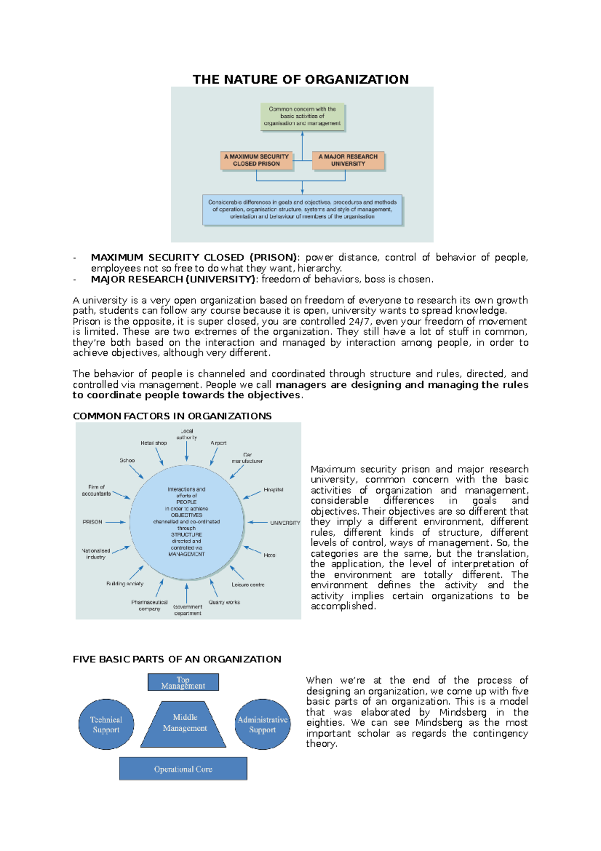 THE Nature OF Organization - THE NATURE OF ORGANIZATION MAXIMUM ...