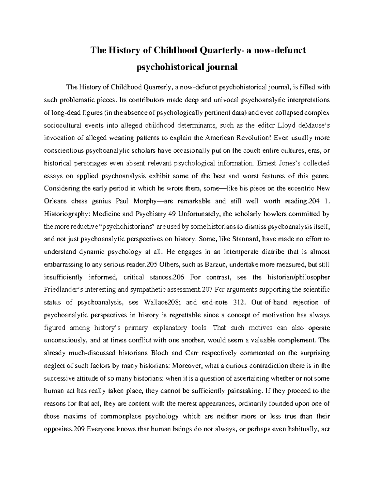 The History of Childhood Quarterly- a now-defunct psychohistorical ...