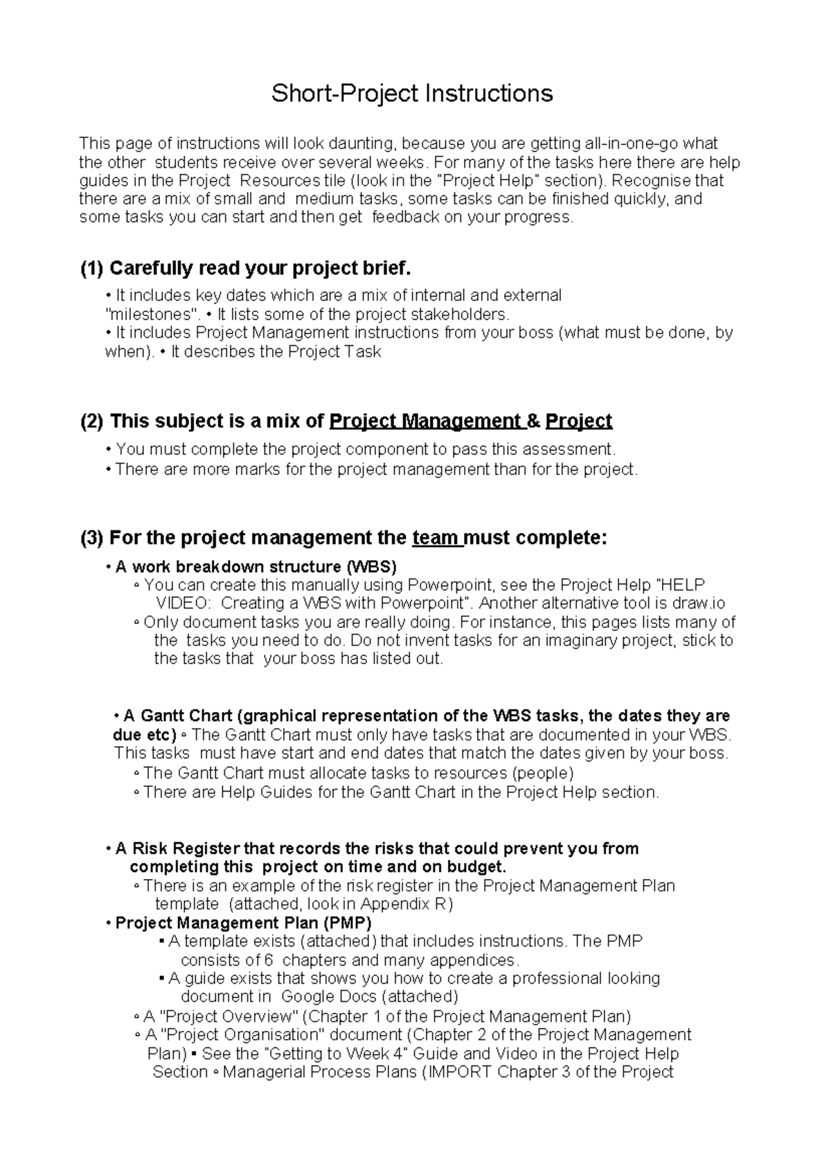 1004ITC 2024 T1 Short Project Guide - Short-Project Instructions This ...