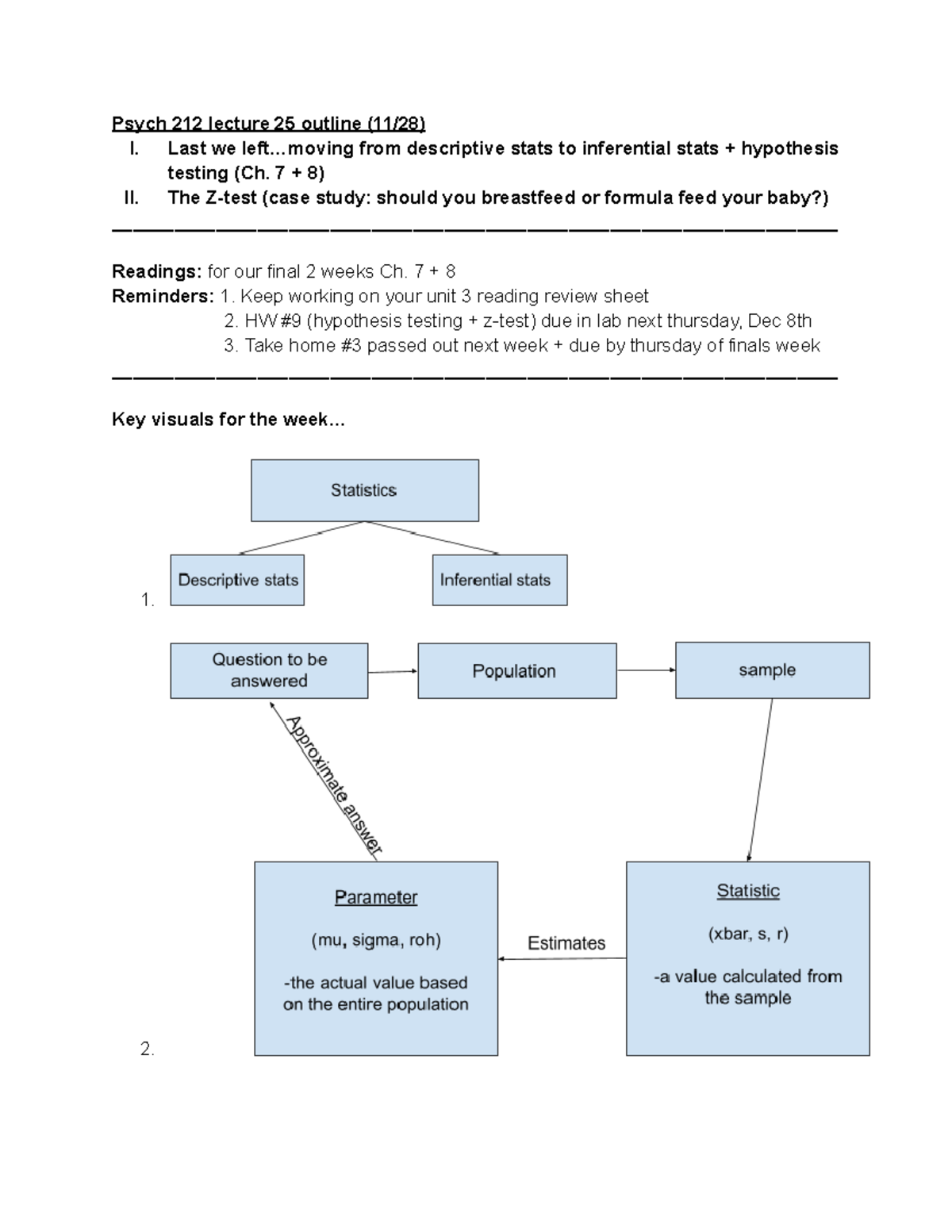 Psych 212 lecture 25 outline (11 28) - Psych 212 lecture 25 outline (11/28) I. Last we left ...