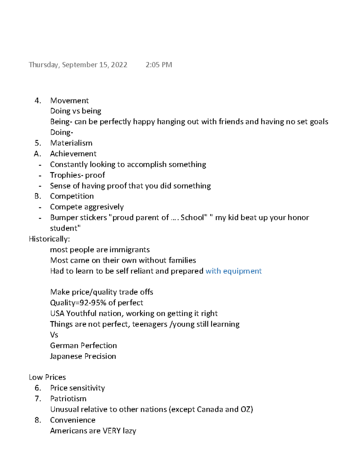 Movement - Notes - Movement Doing vs being Being- can be perfectly ...