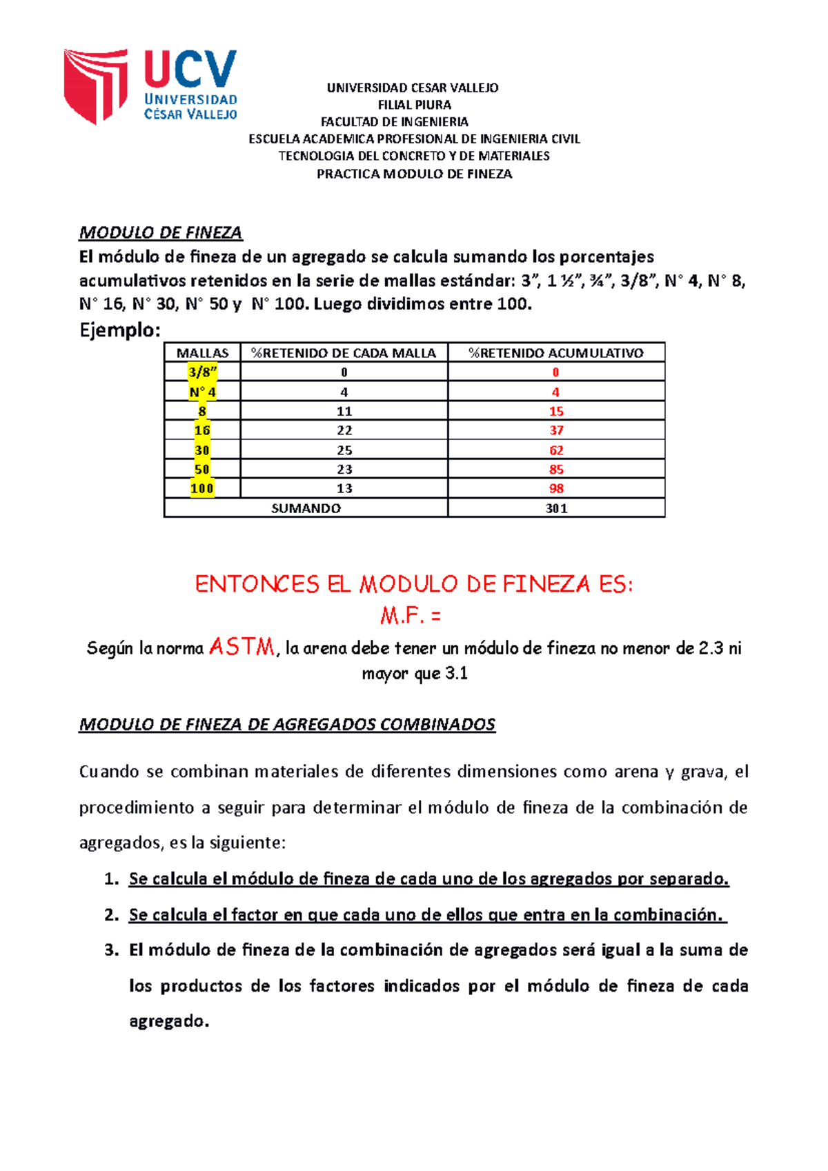 Clase Practica Modulo DE Fineza - ####### UNIVERSIDAD CESAR VALLEJO ...