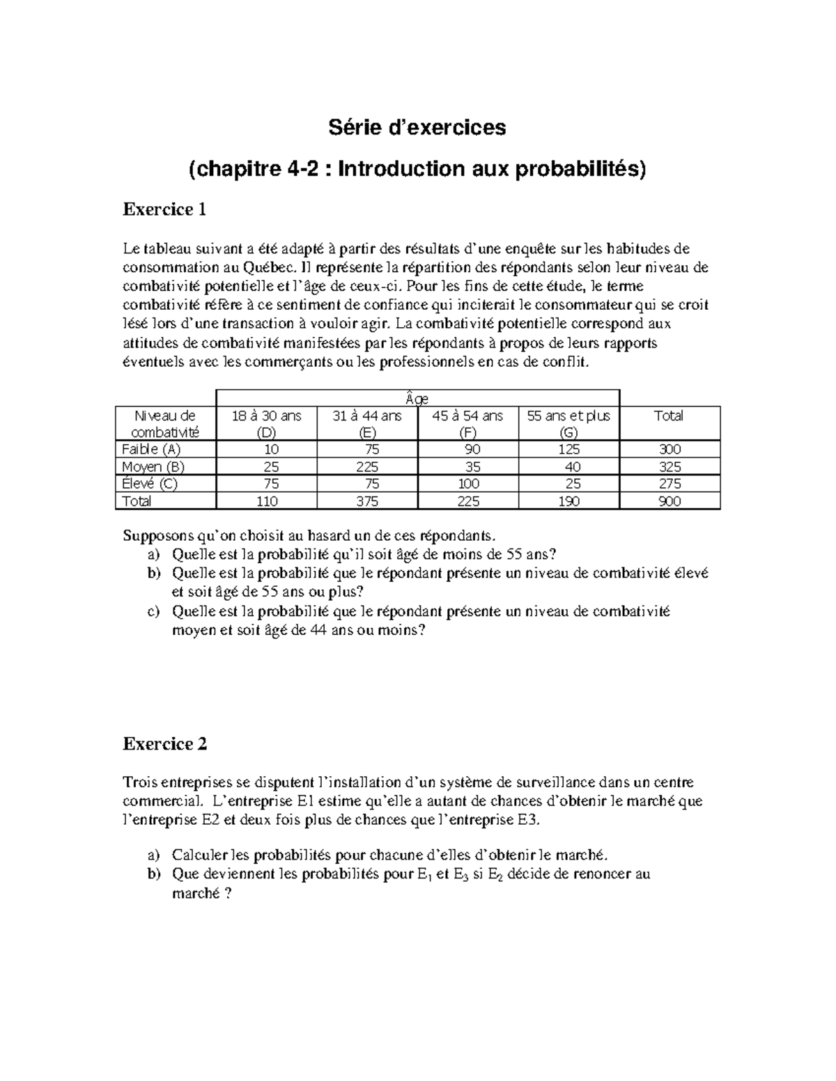 Ex - 4b - Intro Prob 2 - Exercice - Analyse combinatoire - Série d’exercices (chapitre 4-2 ...